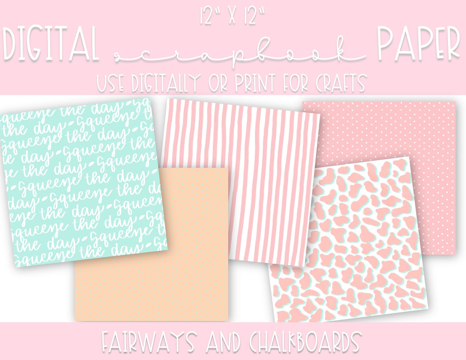 Modern Lemon Digital Scrapbook Paper | 12" X 12" | Digital or Printable ...