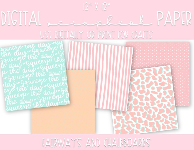 Modern Lemon Digital Scrapbook Paper 12 X 12 - Etsy