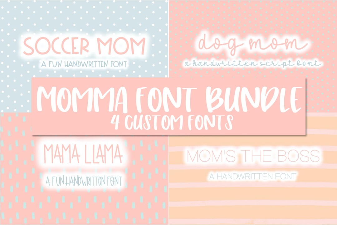 Momma Font Bundle | 4 Custom Fonts - Etsy