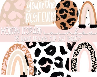 Modern Rainbow Clip Art Digital Stickers | Etsy