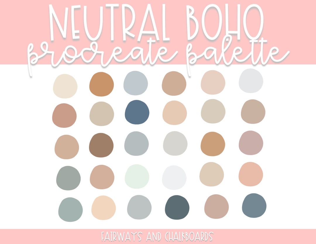 Procreate Neutral Boho Color Palette | Neutral Color Palette ...