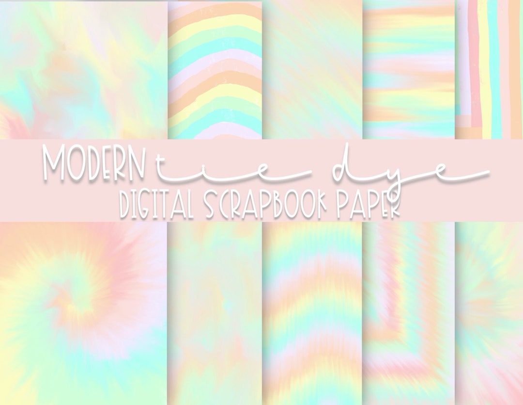 Modern Tie Dye Digital Scrapbook Paper | 12" X 12" | Digital or ...