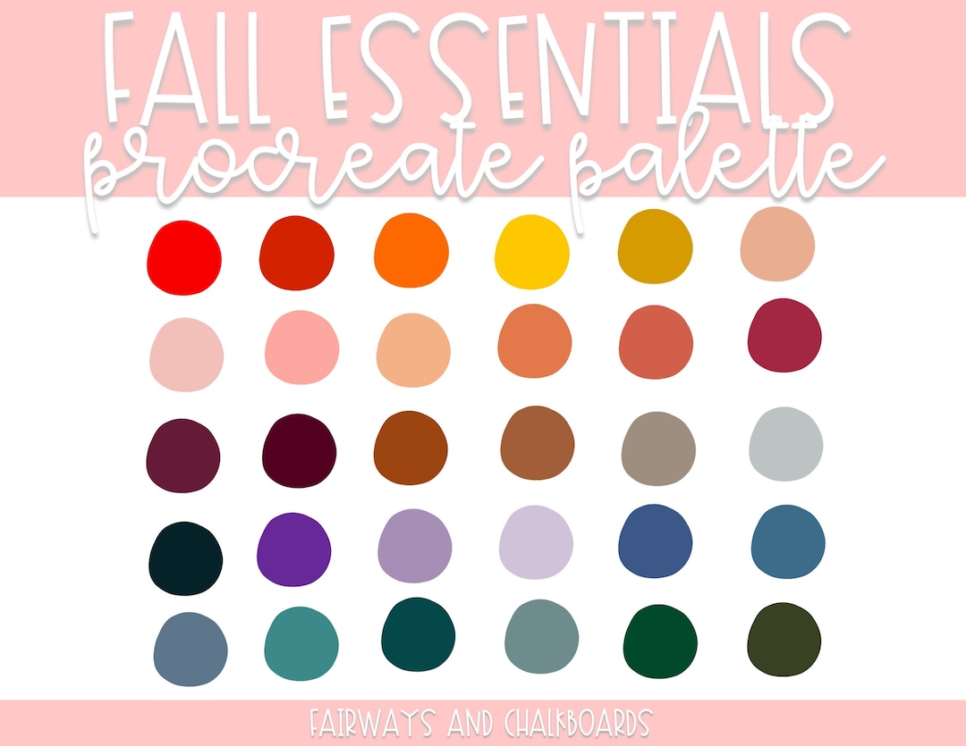 Procreate Fall Essentials Color Palette | Fall Color Palette ...