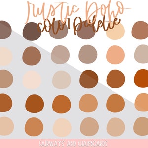 Procreate Rustic Boho Color Palette | Rustic Color Palette | Procreate ...