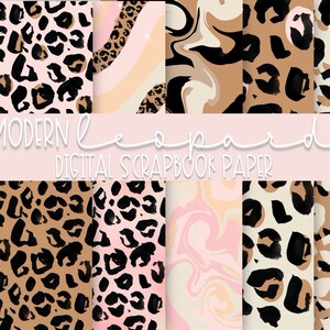 Modern Leopard Digital Scrapbook Paper | 12" X 12" | Digital or ...