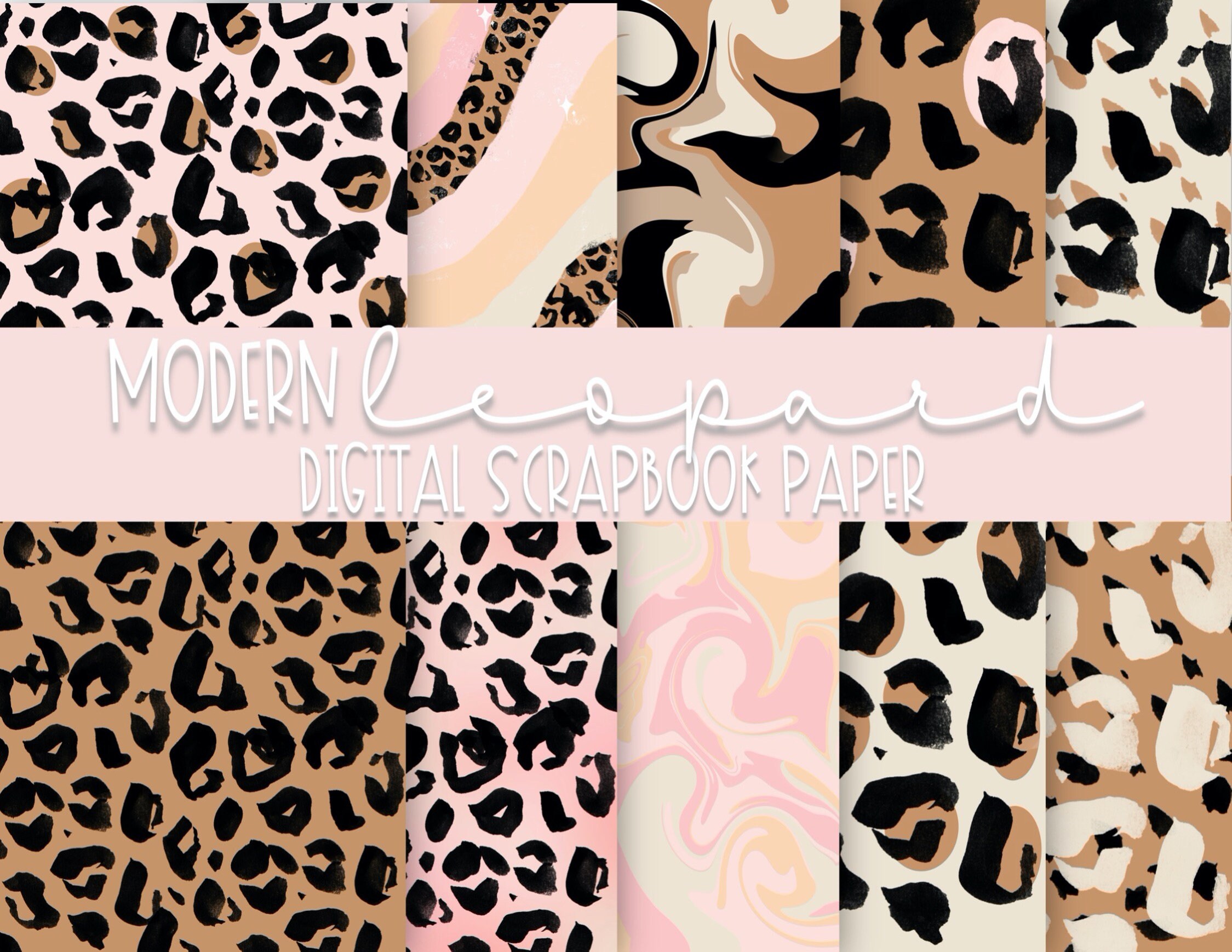 Modern Leopard Digital Scrapbook Paper 12 X 12 Digital or Printable - Etsy