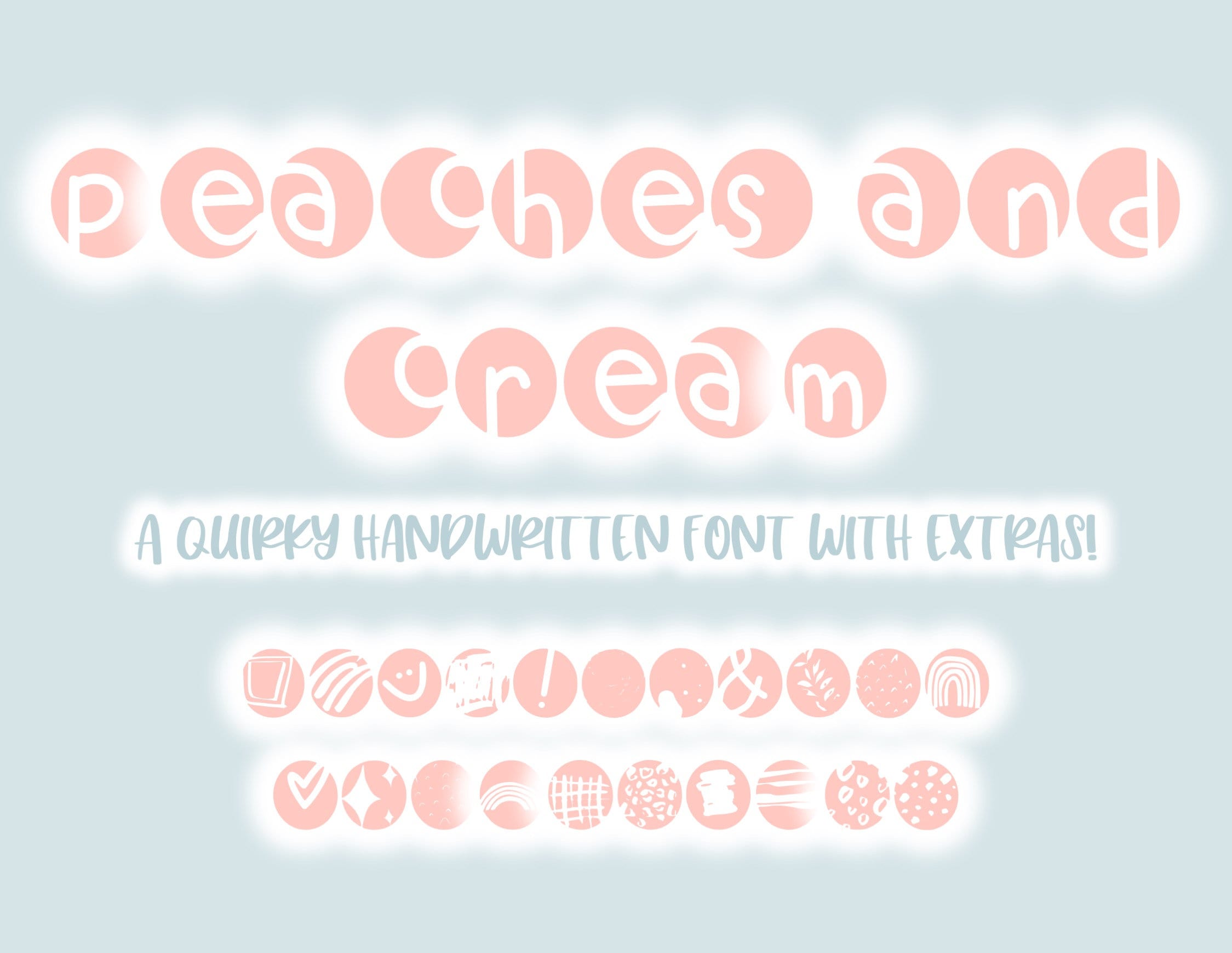 Peaches + Cream | Fun Handwritten Font | Quirky Font | Extras - Etsy