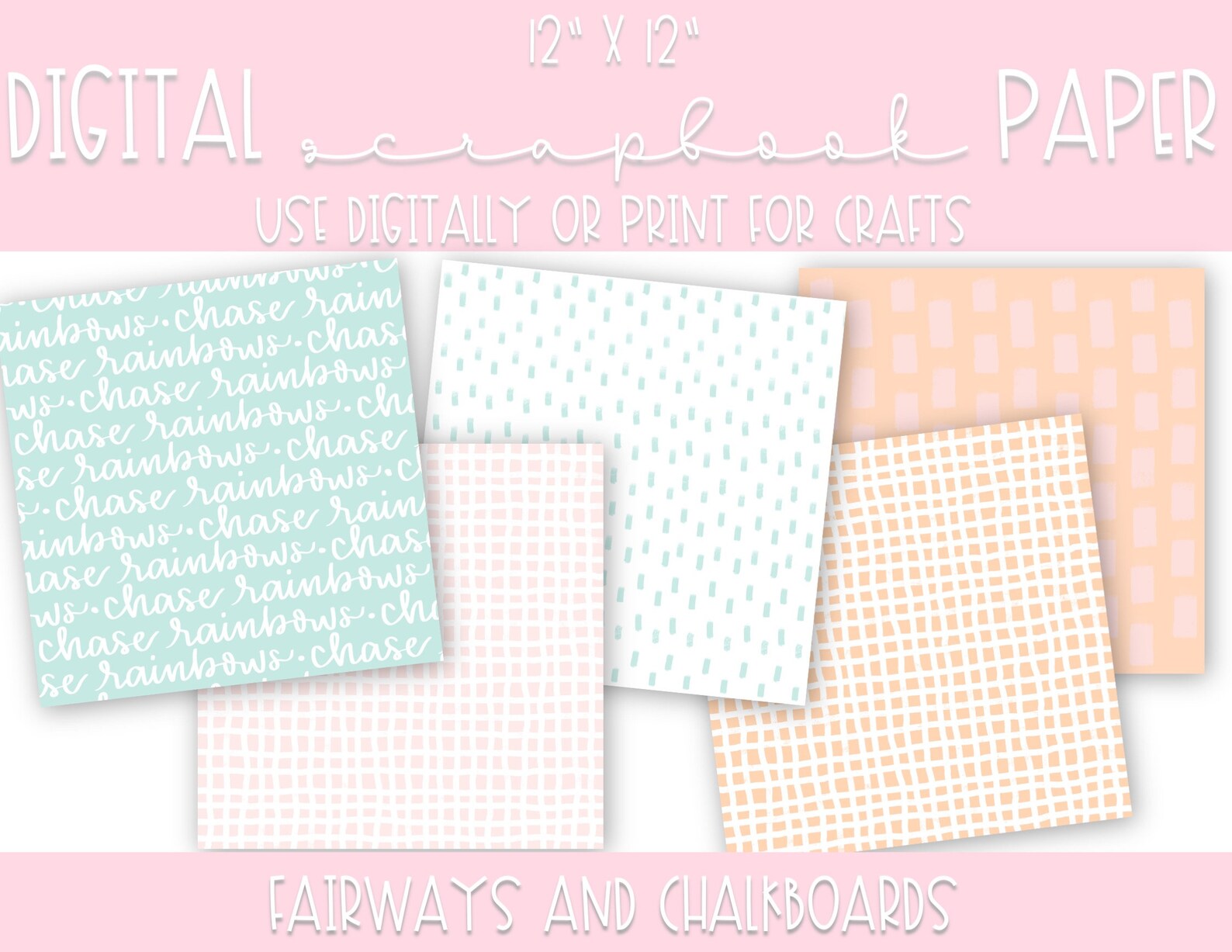 Modern Rainbow Digital Scrapbook Paper 12 X 12 Digital or Printable - Etsy