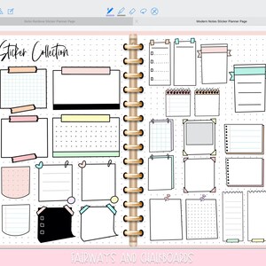 Modern Notes Digital Planner Stickers - Etsy