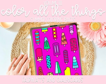 Color ALL the Things Volume Lll Summer Hand Drawn Coloring - Etsy