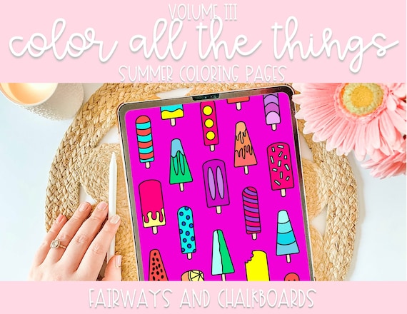 Color ALL the Things Volume Lll Summer Hand Drawn Coloring - Etsy