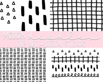 Modern Rainbow Clip Art Digital Stickers | Etsy