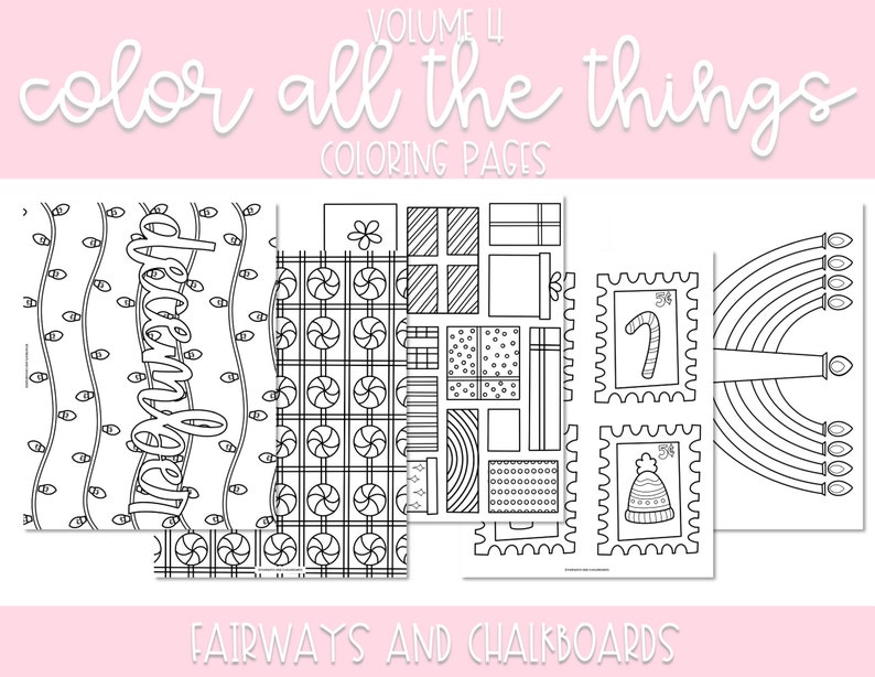 Color ALL the Things Volume 4: December Hand Drawn Coloring Pages ...