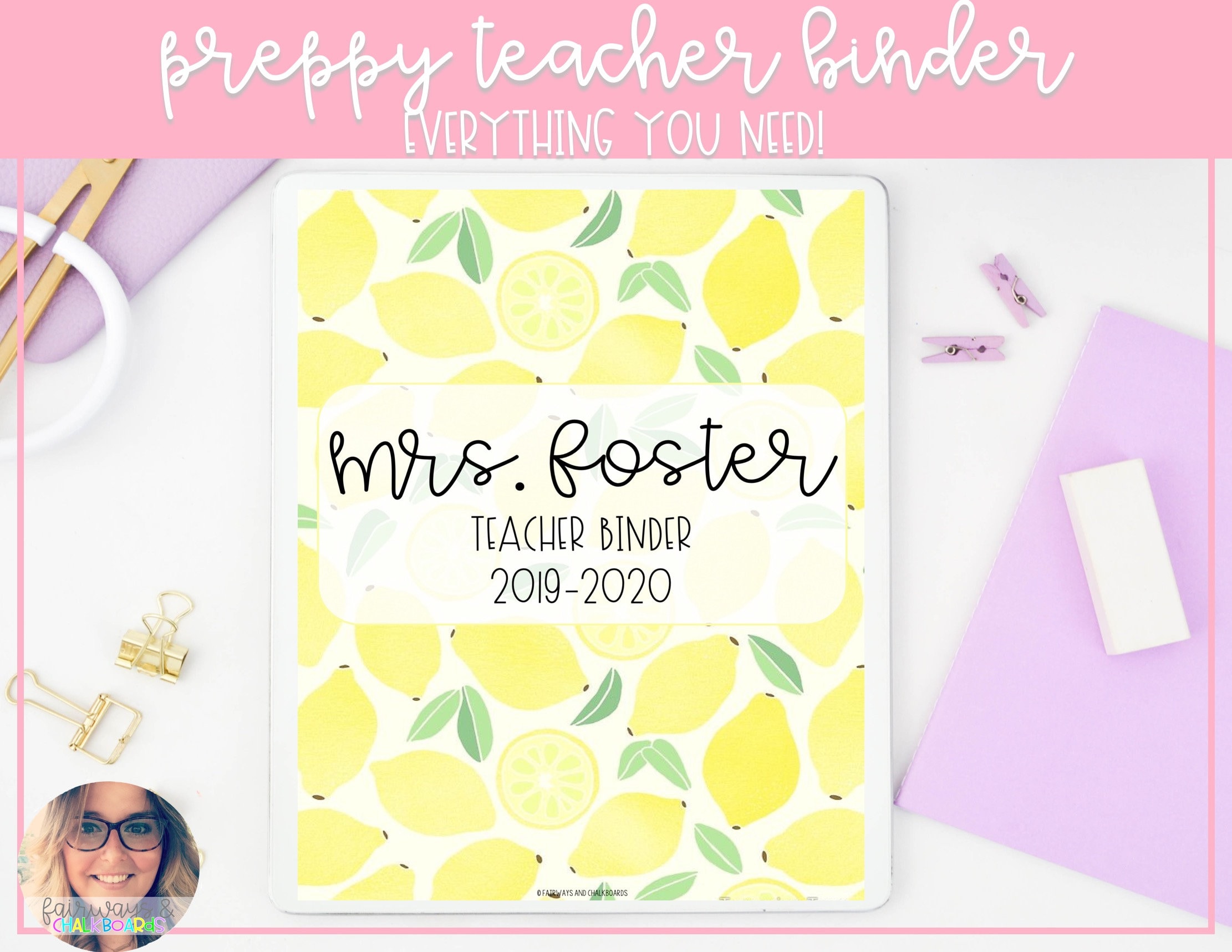 Preppy Teacher Binder: Printable - Etsy