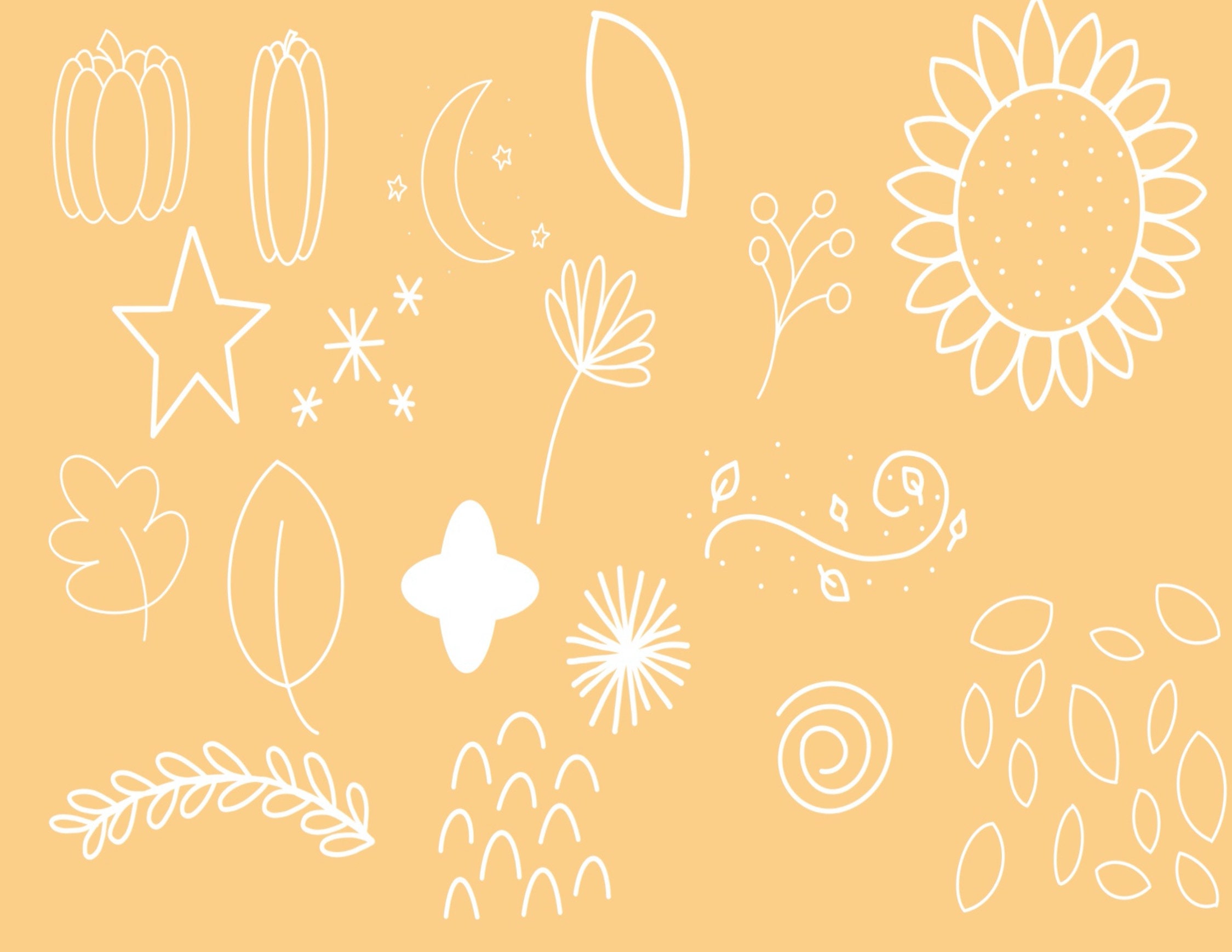 Fall Procreate Stamp Pack Stamp Brushes for Procreate Doodle Stamps for ...