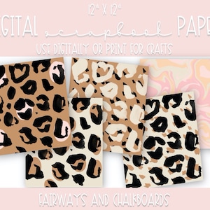 Modern Leopard Digital Scrapbook Paper | 12" X 12" | Digital or ...
