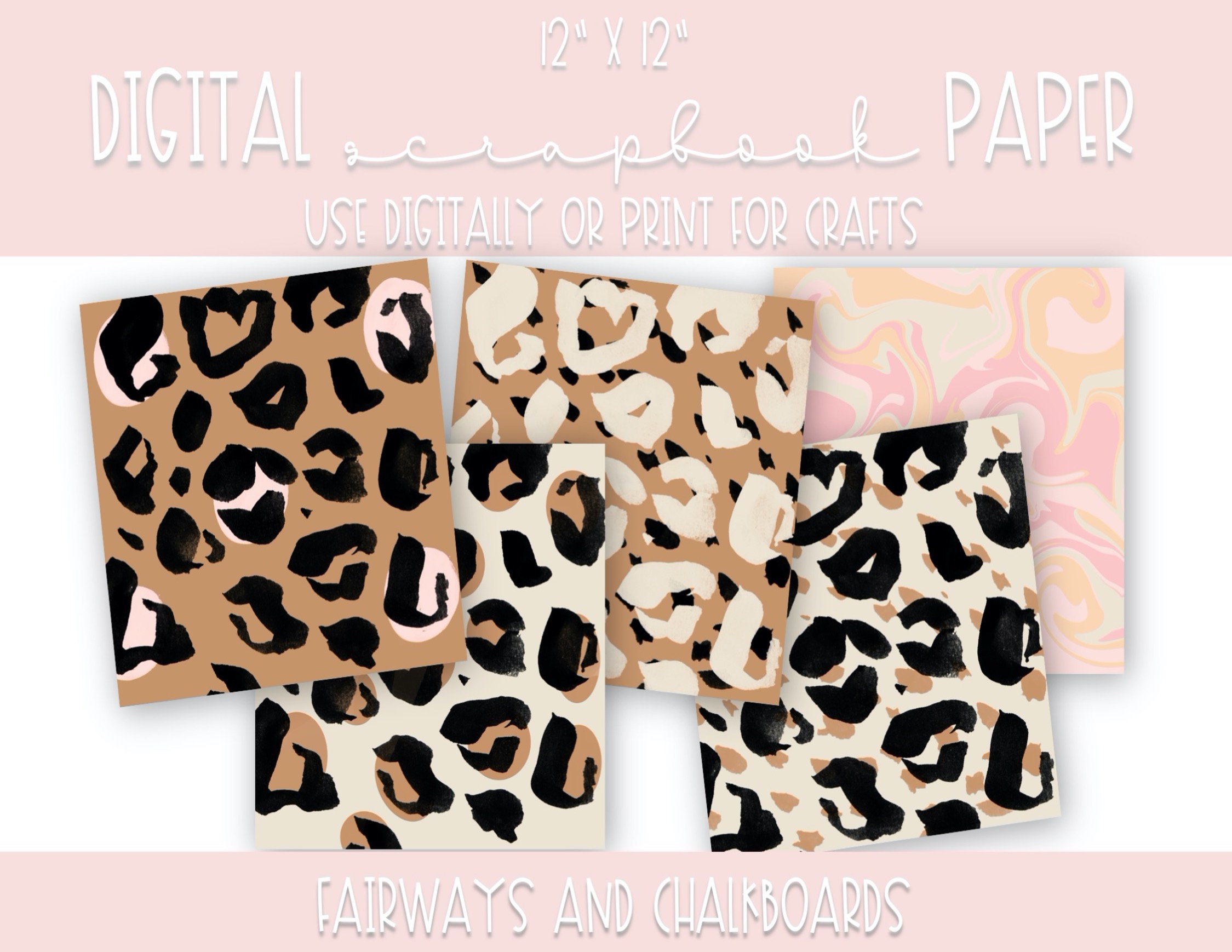 Modern Leopard Digital Scrapbook Paper 12 X 12 Digital or Printable - Etsy