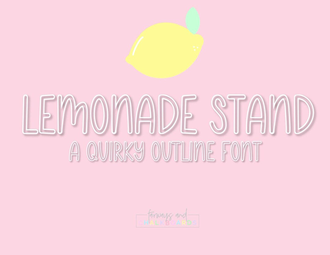 LSF Lemonade Stand Font | Handwritten Outline | Quirky Font - Etsy