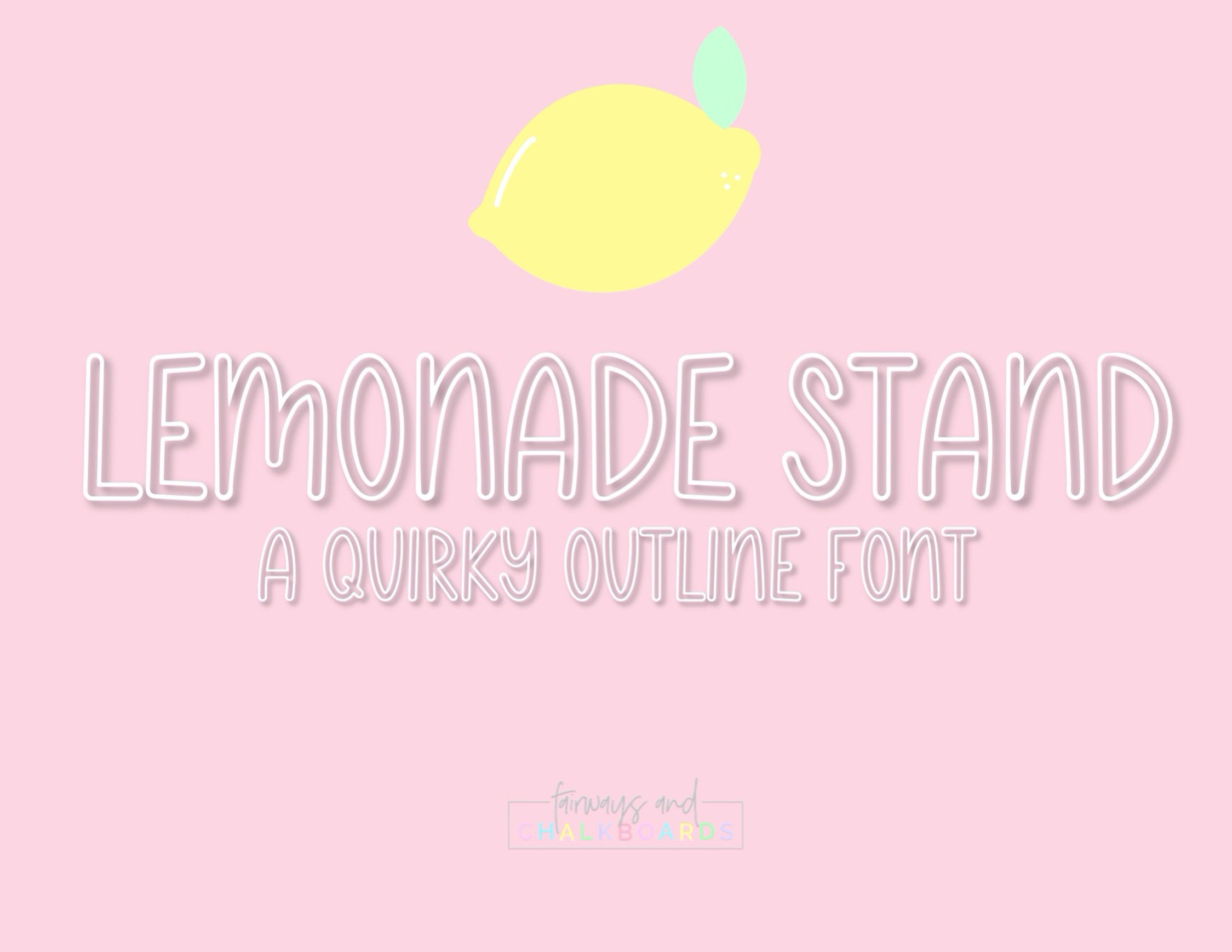 LSF Lemonade Stand Font | Handwritten Outline | Quirky Font - Etsy
