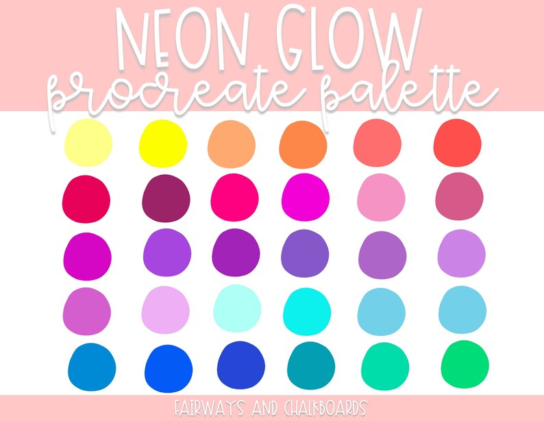 Procreate Neon Glow Color Palette | Fall Color Palette | Procreate ...