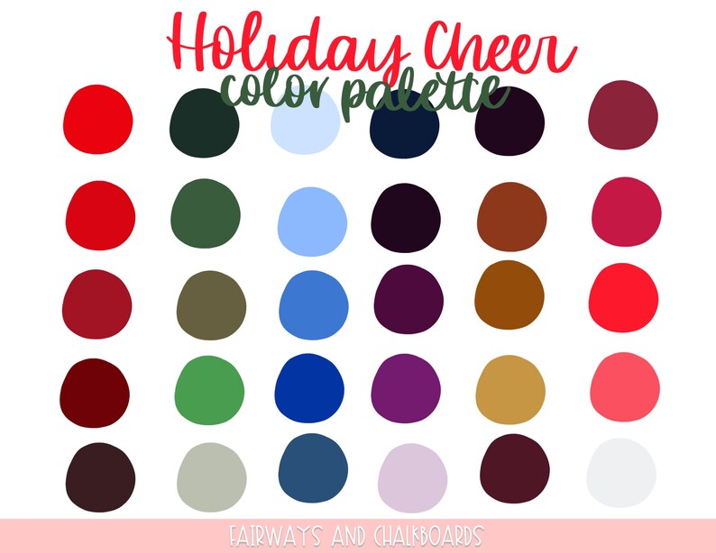 Procreate Holiday Cheer Color Palette Holiday Color Palette Procreate ...