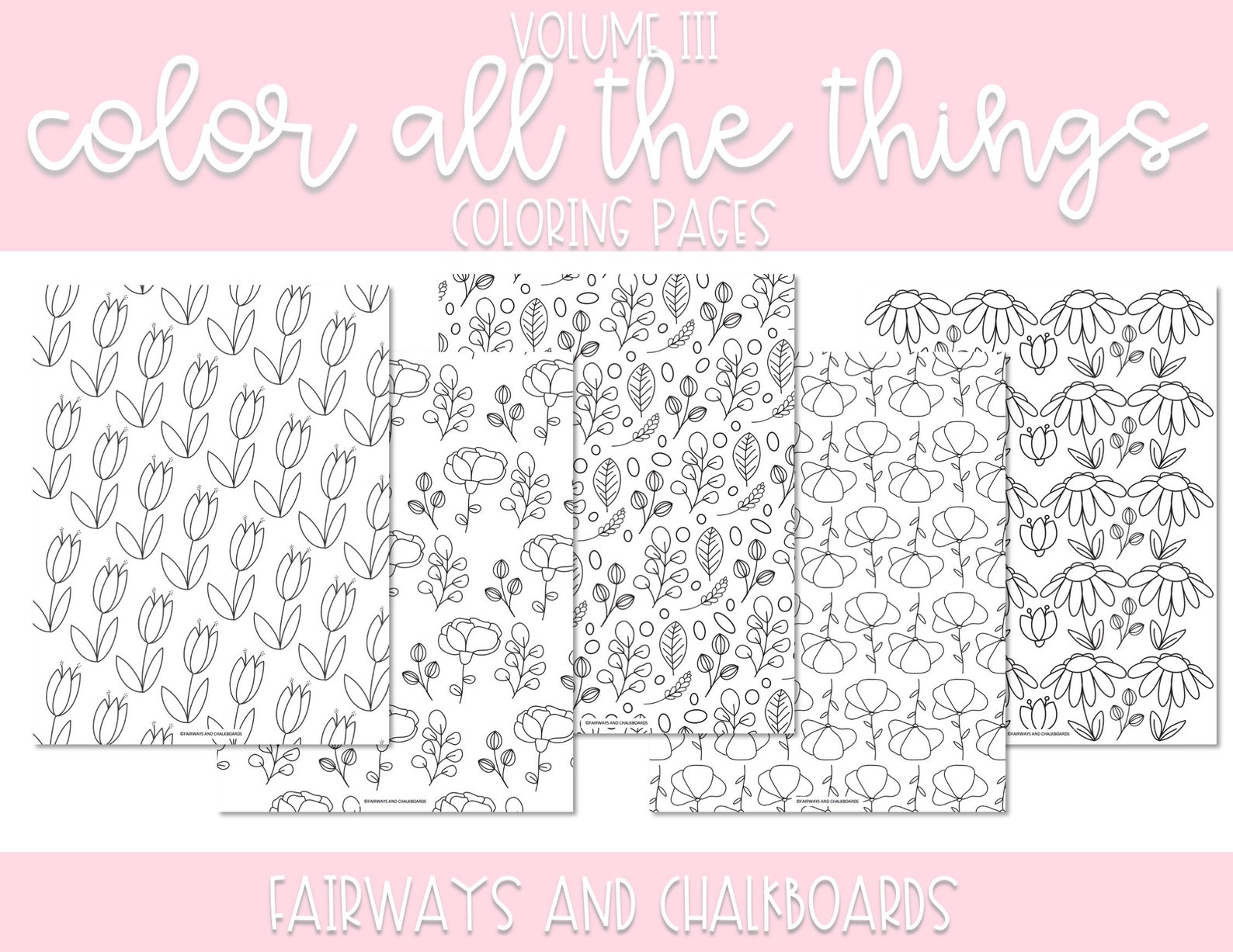 Color ALL the Things Volume Lll Spring Floral Coloring Pages | Coloring ...