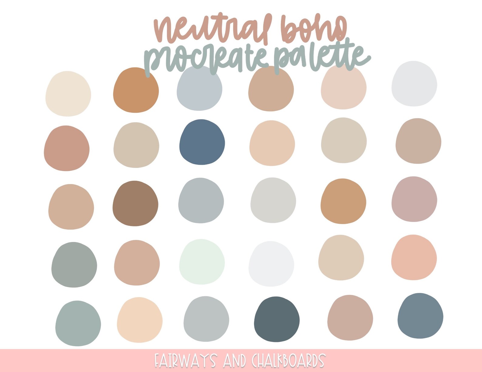 Procreate Neutral Boho Color Palette Neutral Color Palette Procreate ...