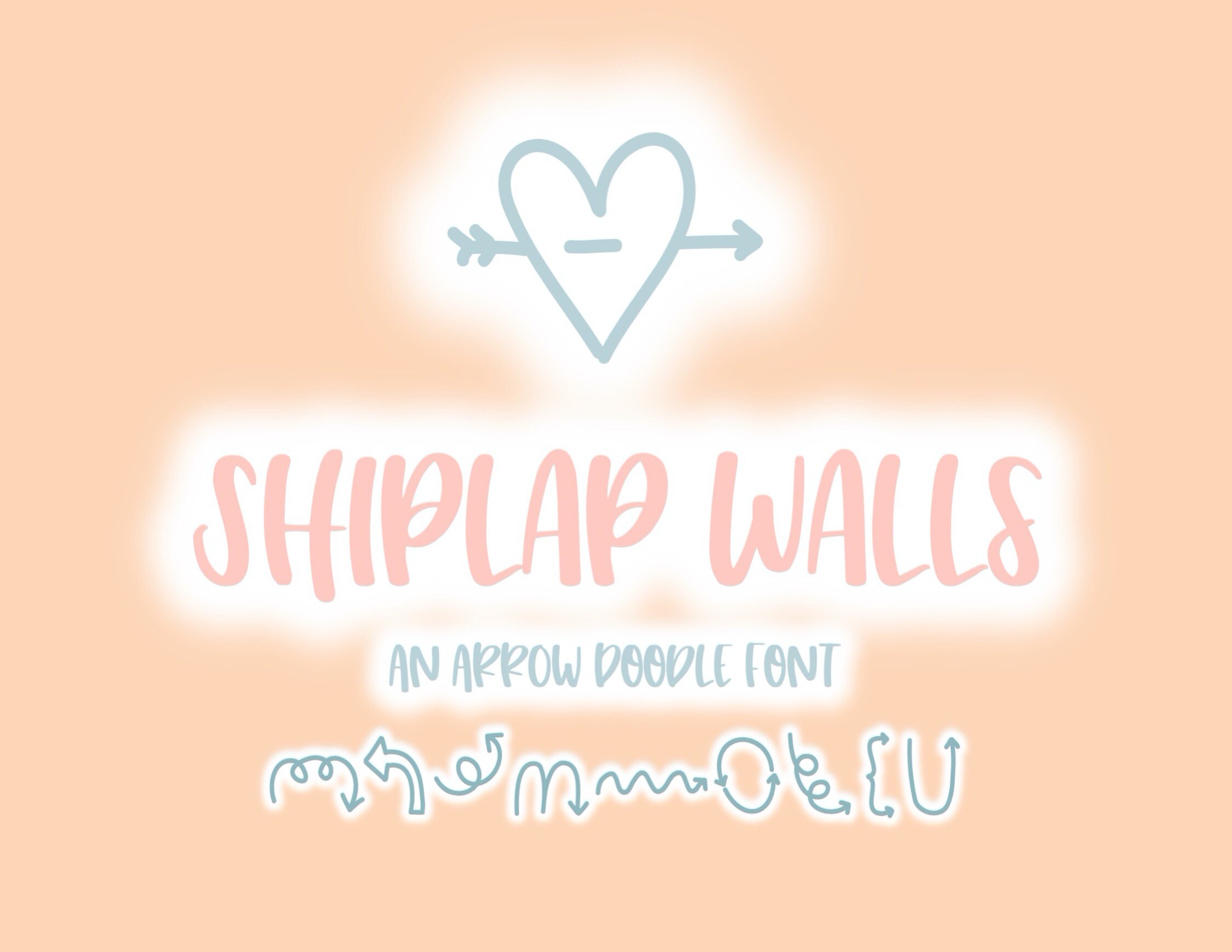 Shiplap Walls | Arrow Doodle Font - Etsy