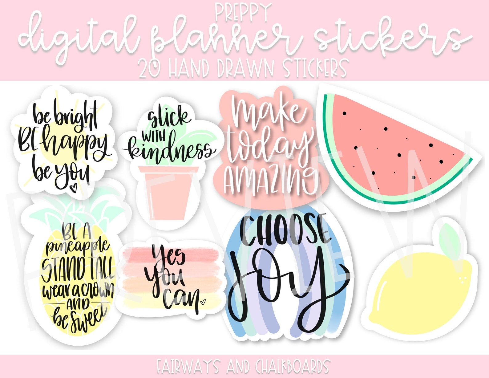Preppy Digital Planner Stickers - Etsy