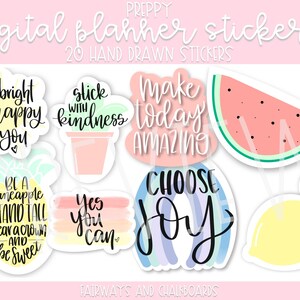 Preppy Digital Planner Stickers - Etsy