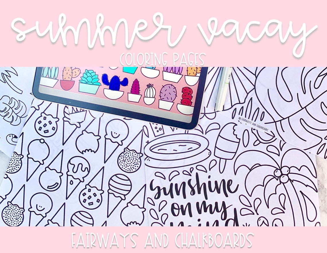 Color ALL the Things: Summer Vacay Coloring Pages | Printable Activity ...