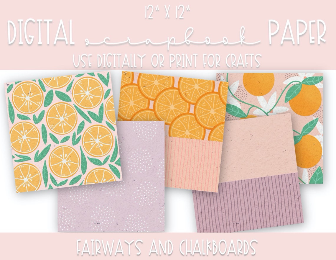 Modern Oranges Digital Scrapbook Paper 12 X 12 - Etsy