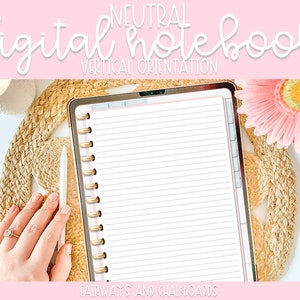Neutral Portrait Digital Notebook - 5 Tabs | Lined, Blank + Dotted ...