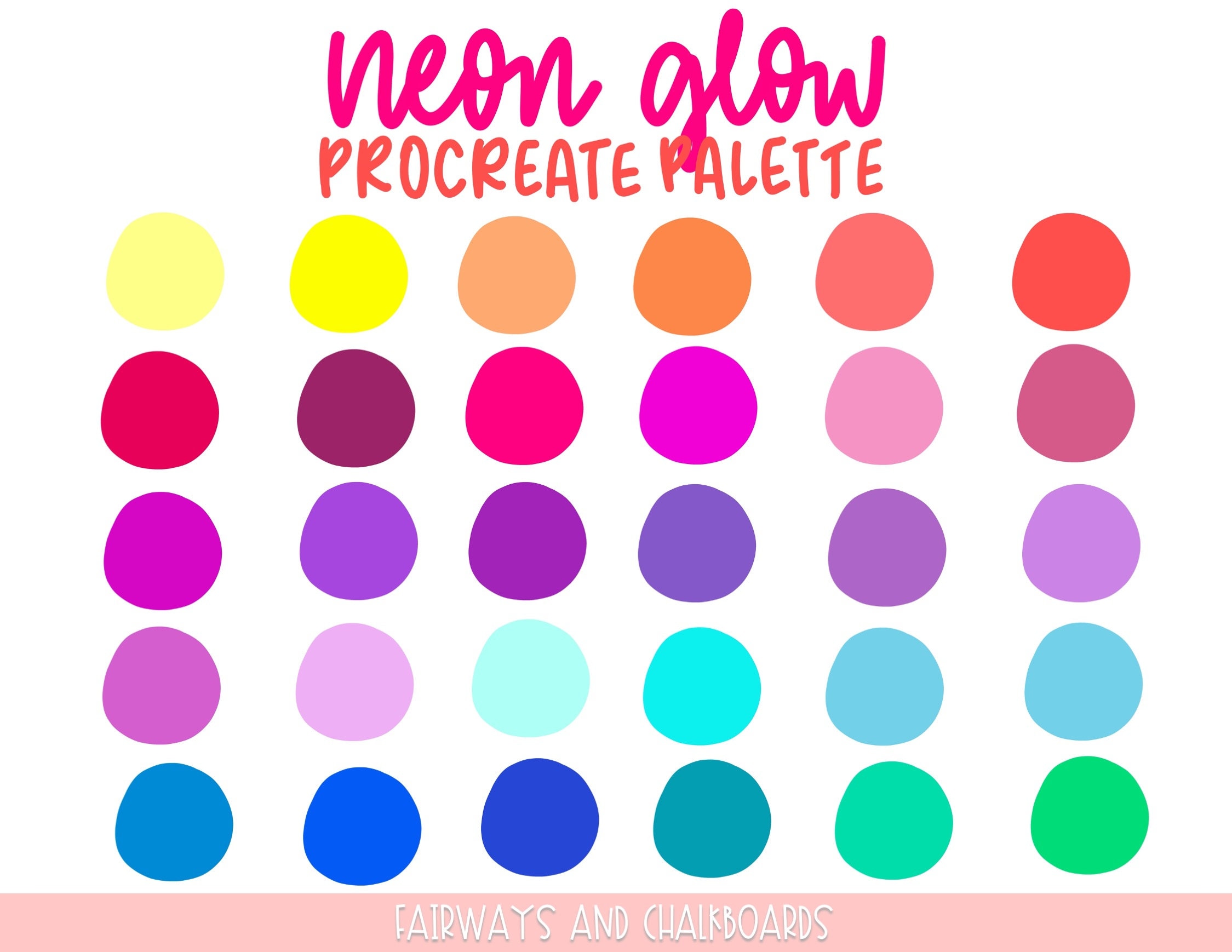 Procreate Neon Glow Color Palette Fall Color Palette Procreate Colors ...