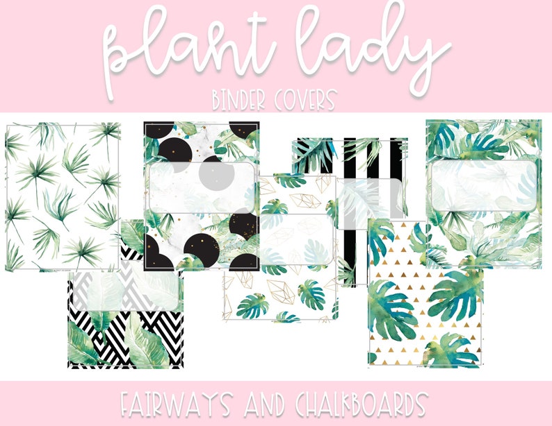 Modern Plant Lady Binder Covers - Etsy