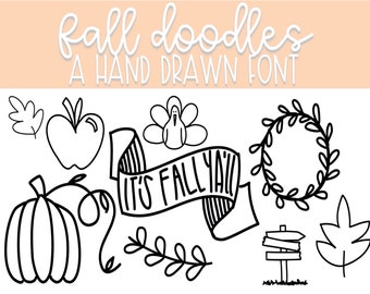 LSF Spring Doodle Font Dingbat Font Spring Clip Art | Etsy