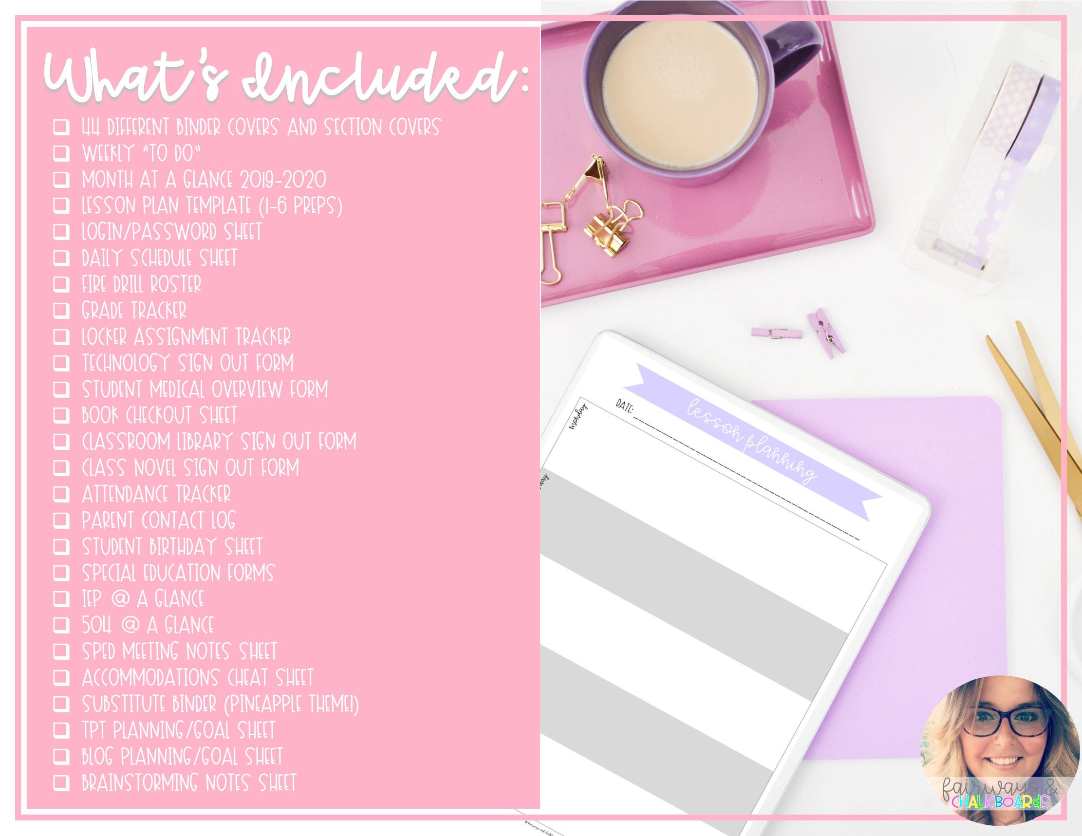 Preppy Teacher Binder: Printable - Etsy