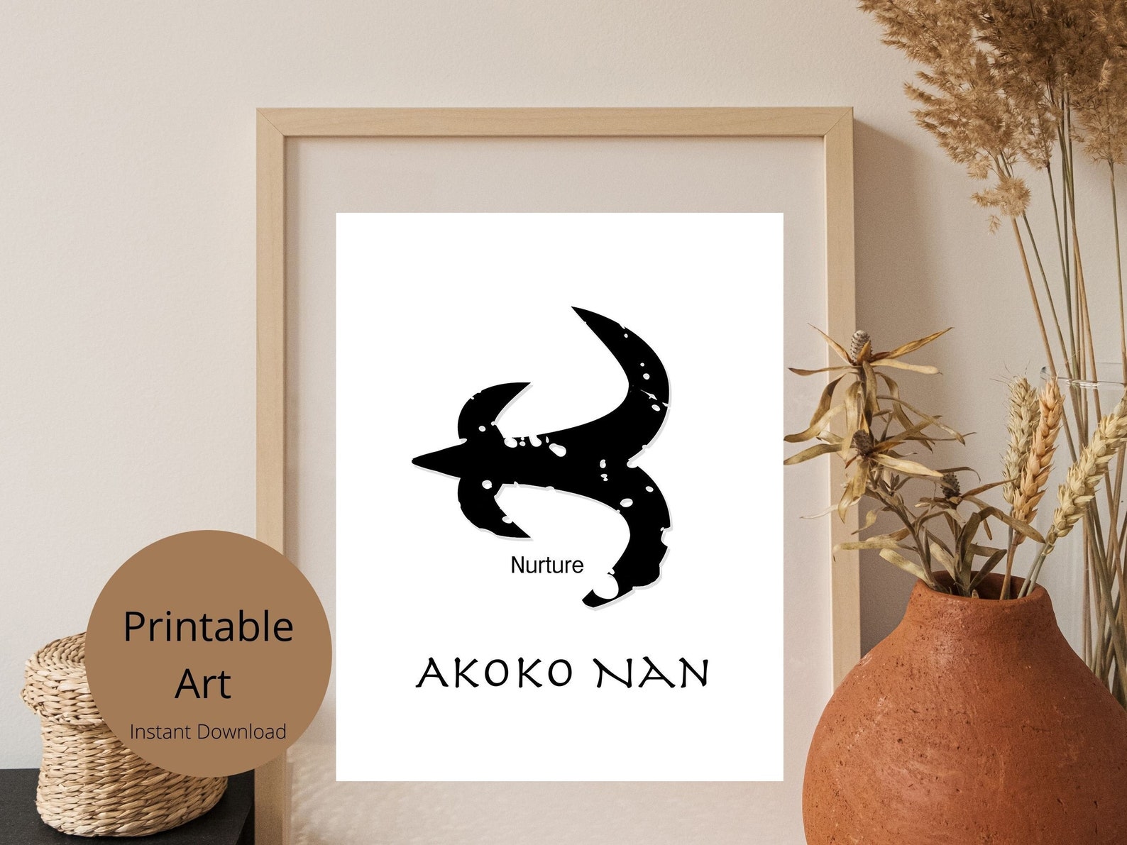 Akoko Nan Adinkra Symbol Instant Download 8x10 Printable Digital ...