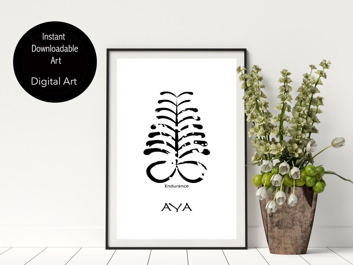 Aya Adinkra Symbol Instant Download 8x10 Printable Digital Artwork - Etsy