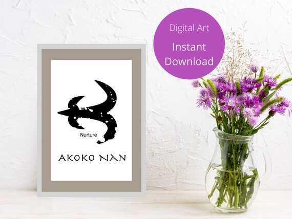 Akoko Nan Adinkra Symbol Instant Download 8x10 Printable | Etsy