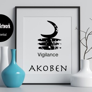 Akoben Adinkra Symbol Instant Download 8x10 Printable Digital Artwork ...