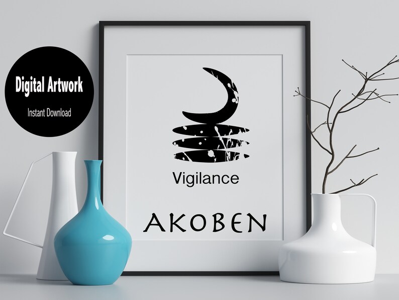 Akoben Adinkra Symbol Instant Download 8x10 Printable Digital Artwork ...