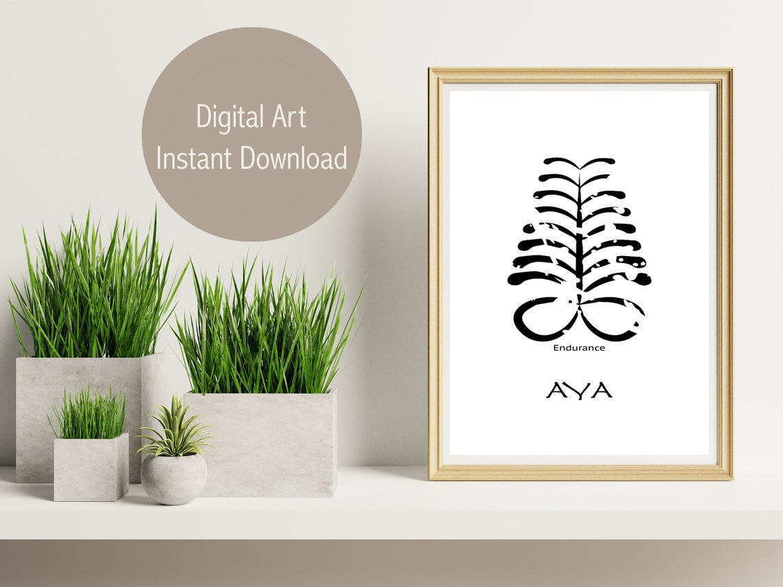 Aya Adinkra Symbol Instant Download 8x10 Printable Digital Artwork - Etsy