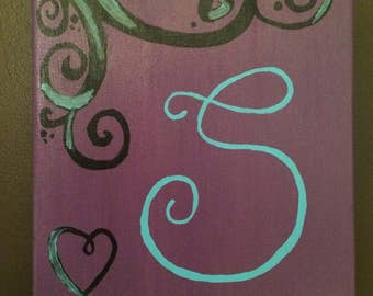 Initial paintings | Etsy