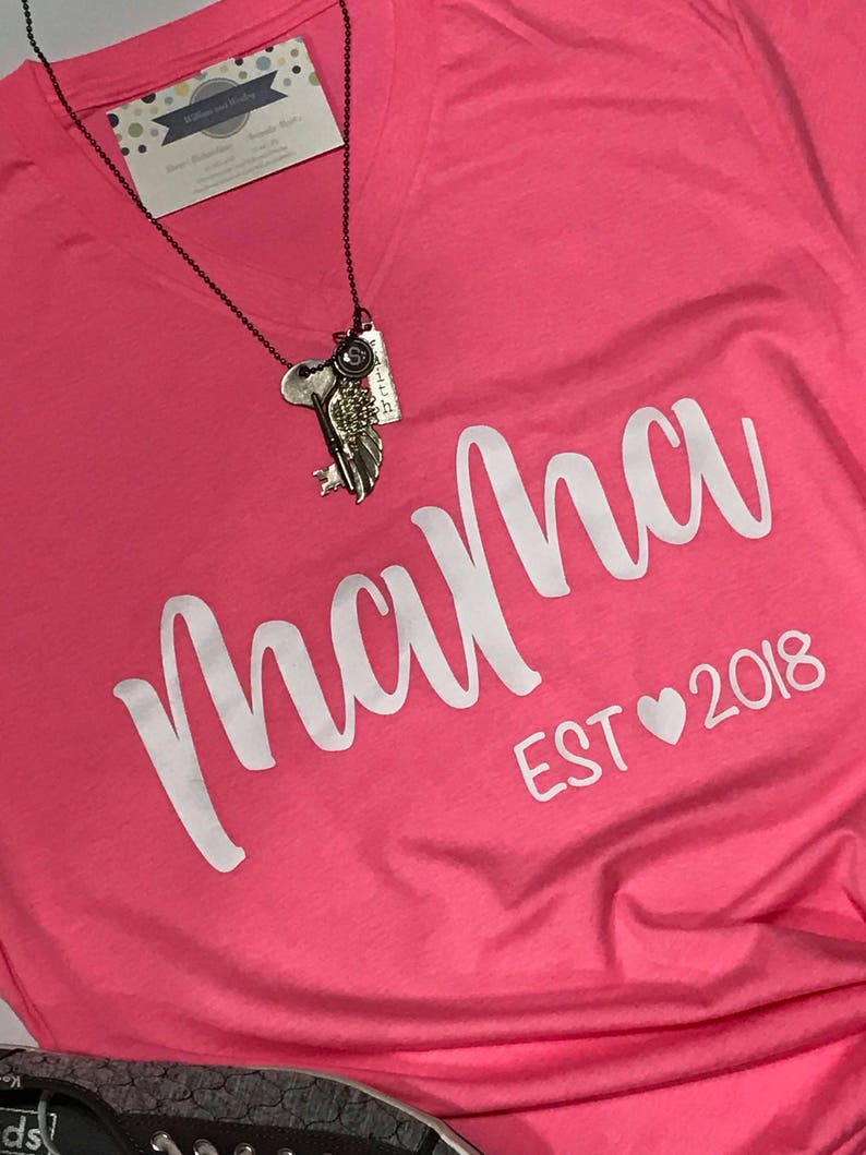 Mama Est 2018 Mama Tshirt Mom Shirt Mom Life New Mom Etsy