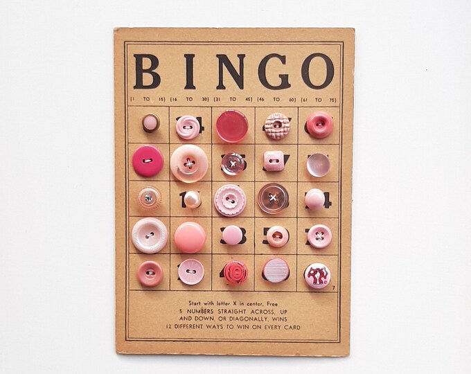 Vintage Buttons on a Vintage Bingo Card - Etsy