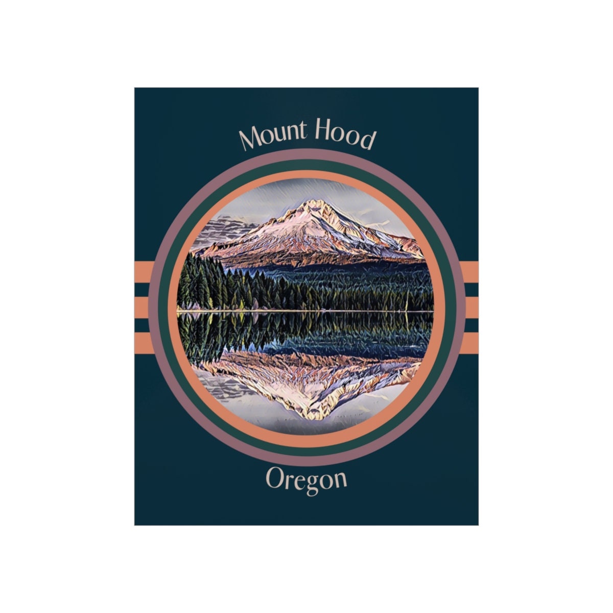 Mount Hood Print | Cascade Mountains | Oregon | Retro Print | Multiple ...