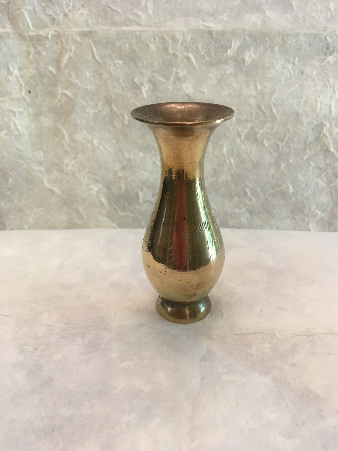 Vintage Small Brass Vase - Etsy