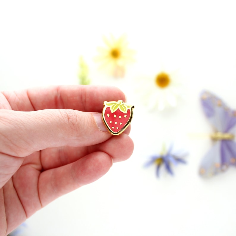 Lil Strawberry Enamel Pin - Etsy