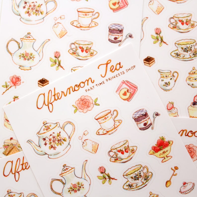 Afternoon Tea Sticker Sheet - Etsy